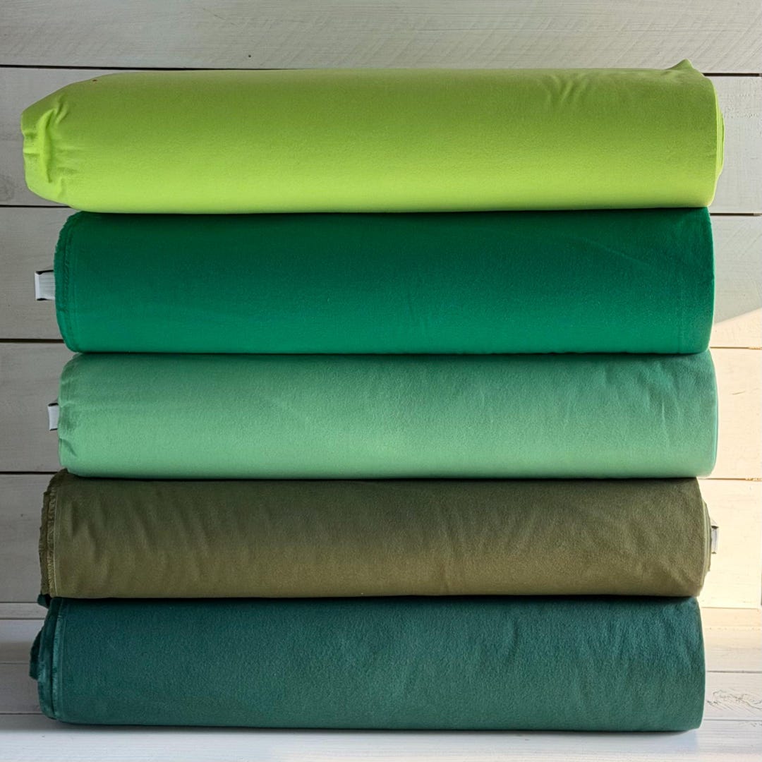 Flannel - Cotton - Green, Olive, Forest Green, Lime -44" Wide - Basic ...
