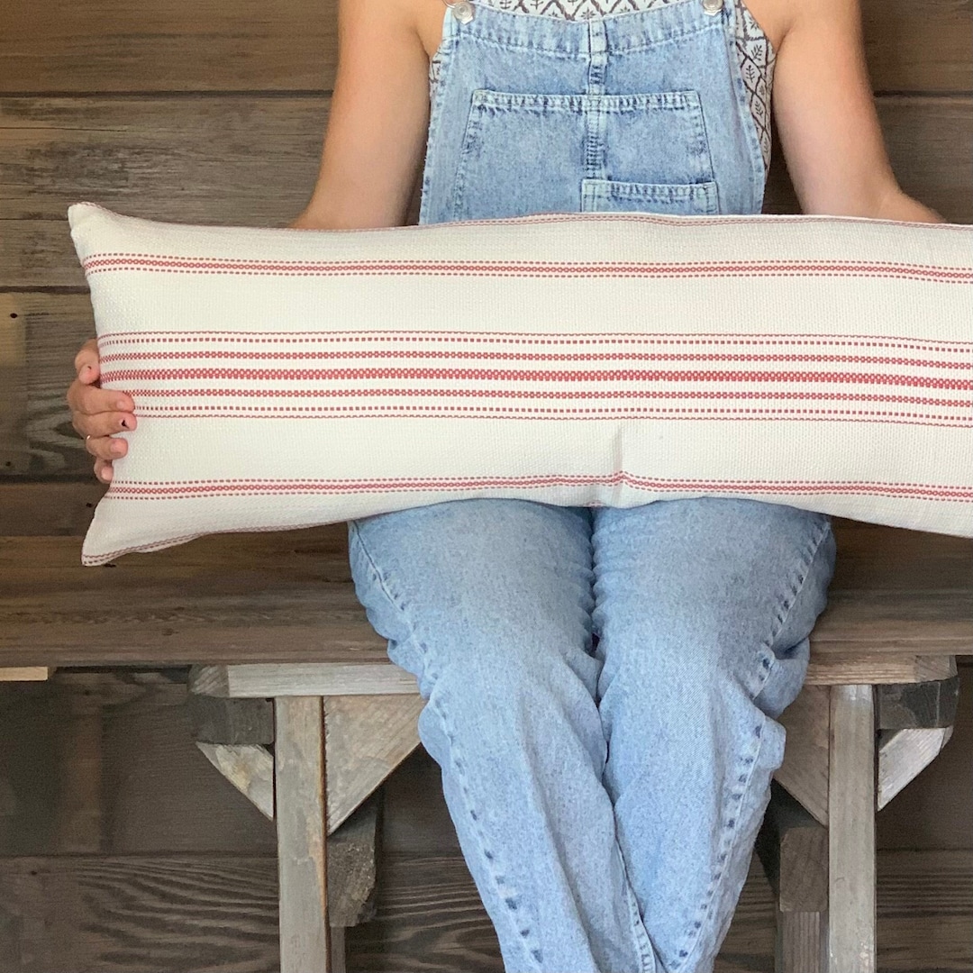 Grain Sack Pillow Cover - Farmhouse Lumbar - Grain Sack Lumbar ...