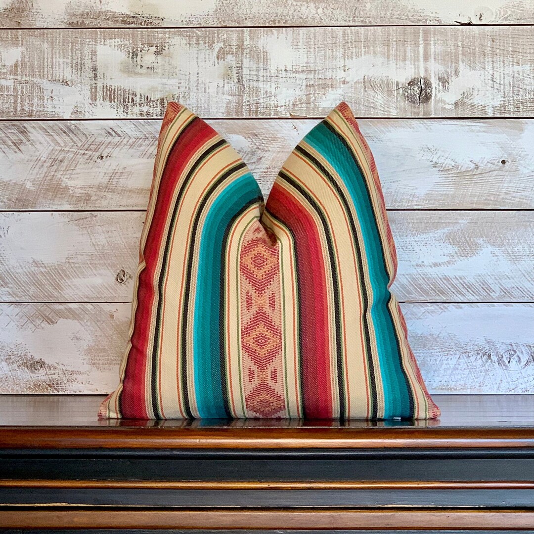 Southwest Serape Mexican Pillow - 20x20 18x18 All Sizes - Saddle ...