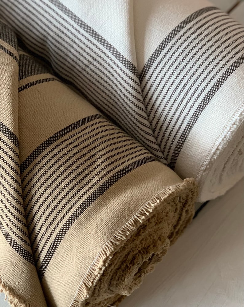 Grain Sack Fabric Feed Sack Fabric Ticking Fabric Our - Etsy