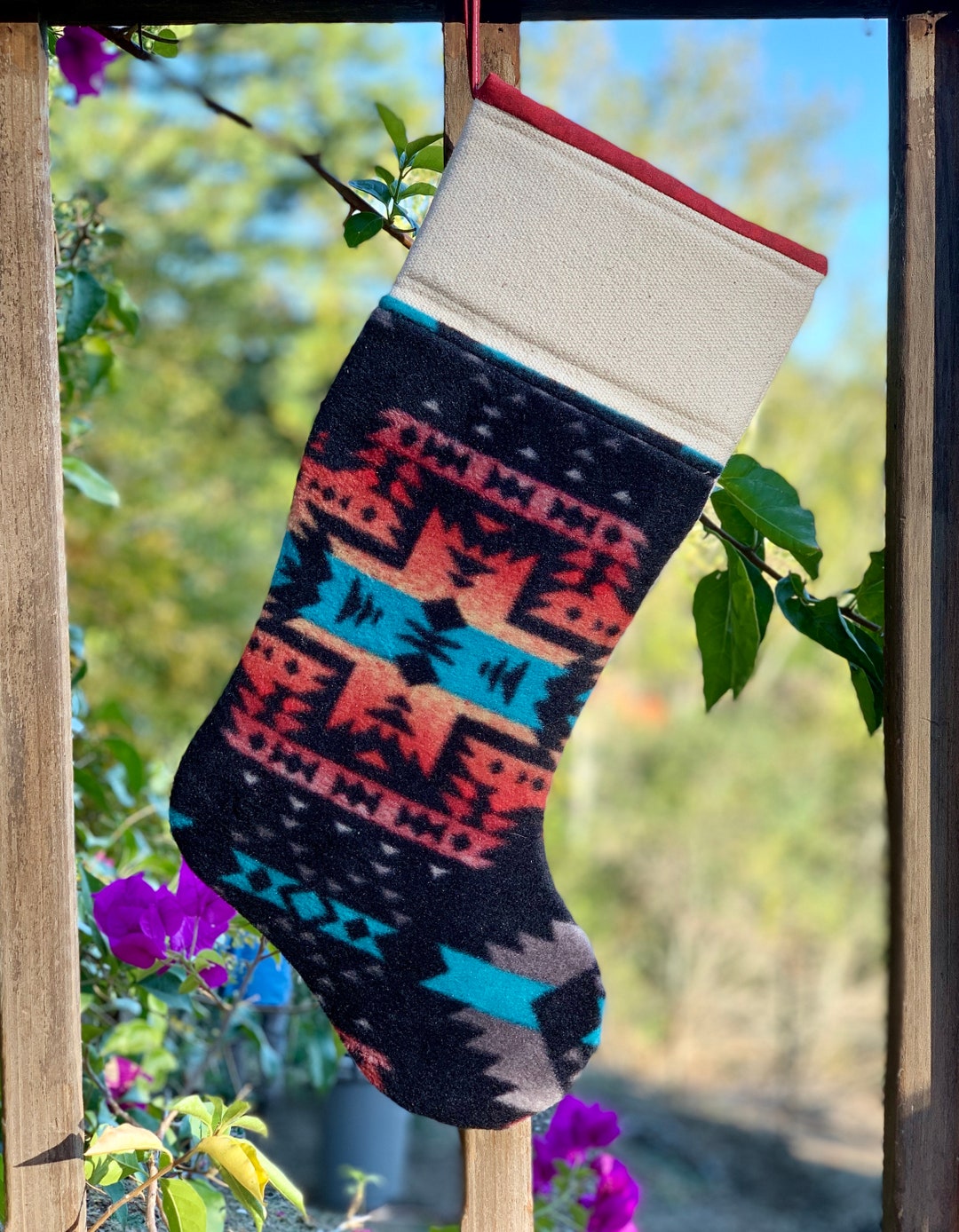 Tribal Style Christmas Stocking - Southwest Stocking - Native American ...