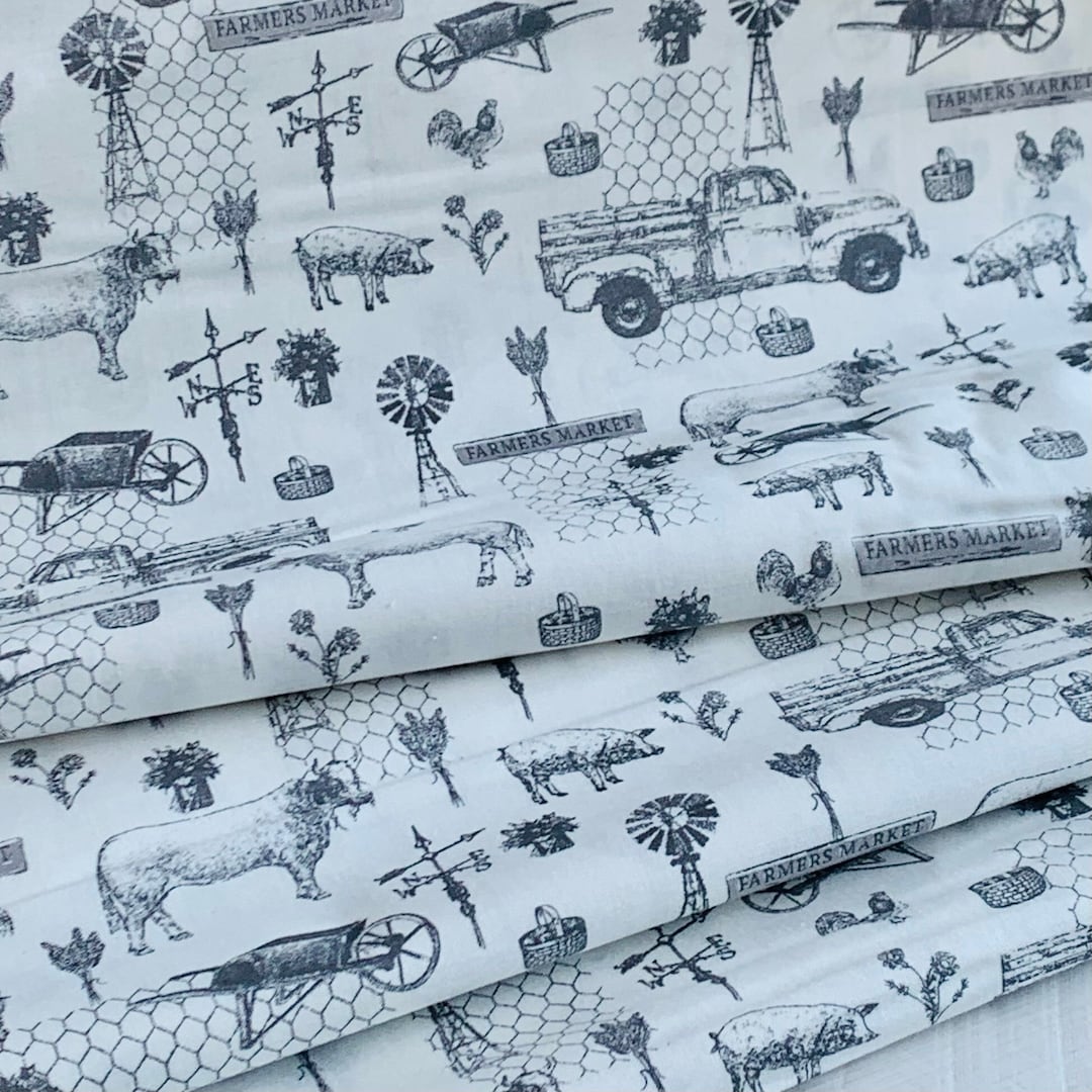Farm Toile, Farmers Market Collection by Whistler Studios, Windham ...