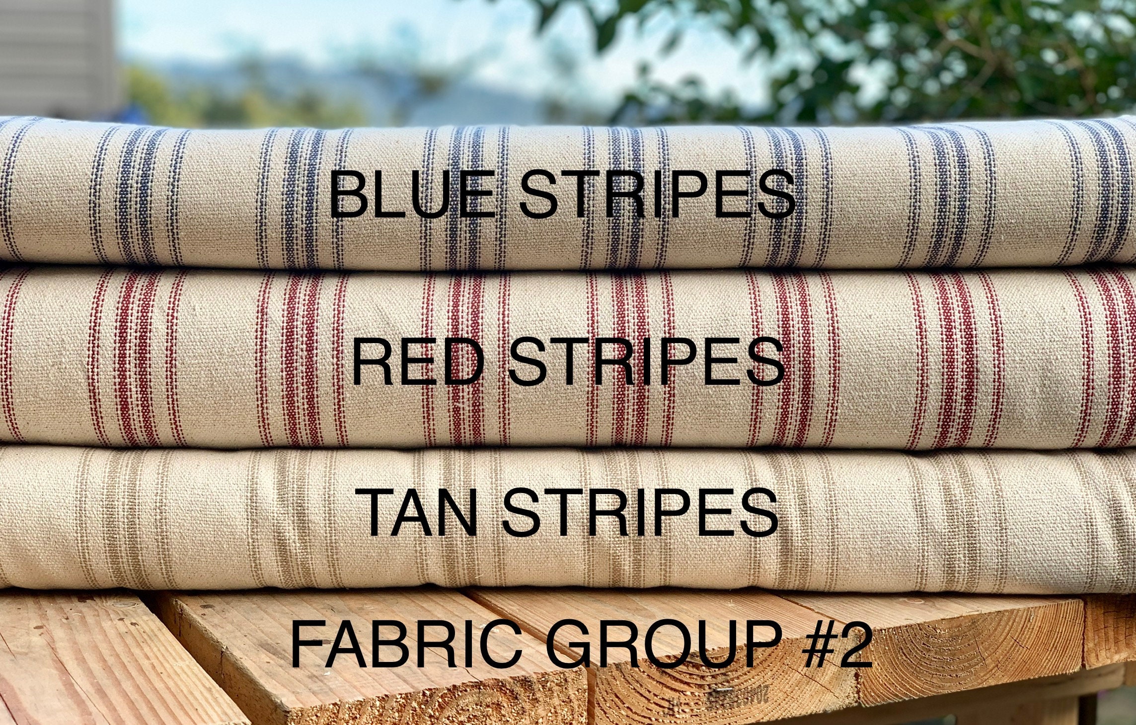 Grain Sack Fabric by the Yard - Ticking Fabric - French Country ...