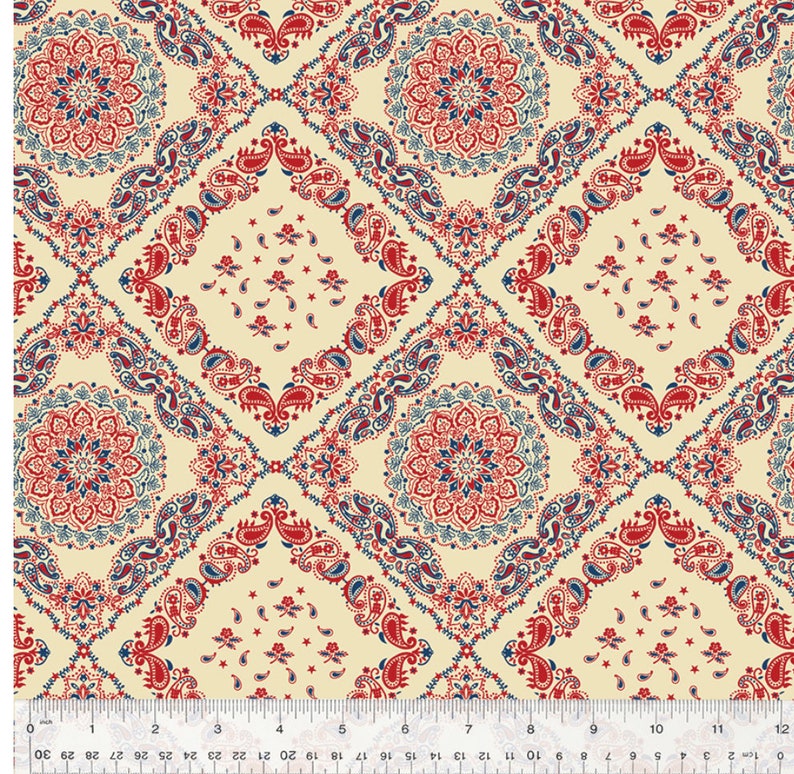Country Bandana Collection Bandana Fabric Print 100% | Etsy