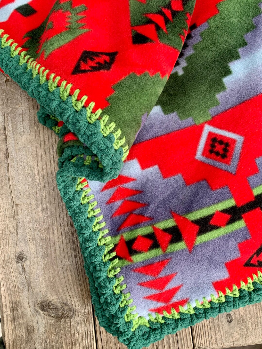 Native American Style Fleece Blanket Throw - Southwest Blanket -western ...