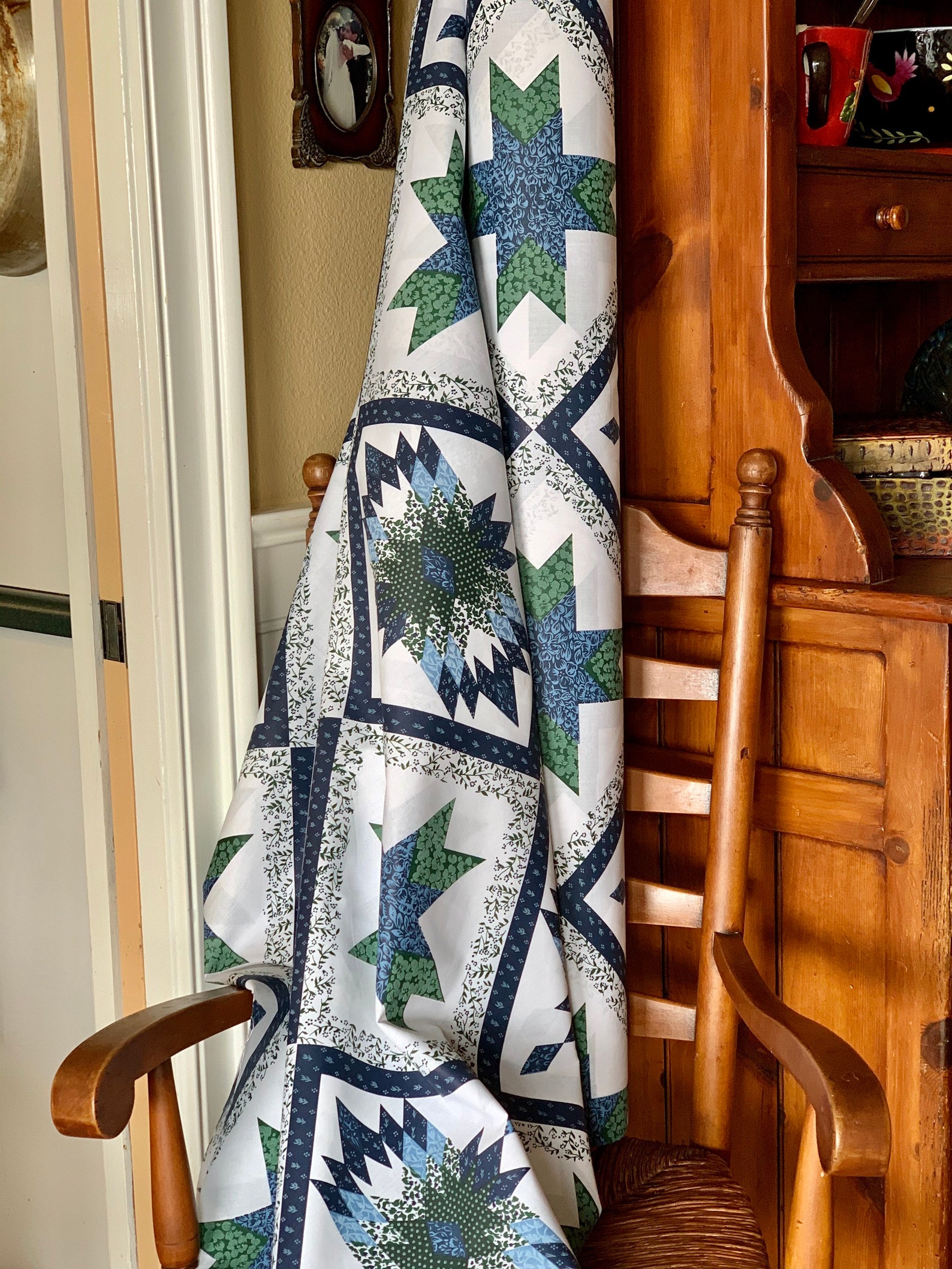 FABRIC Quilt Top - 90” Wide Cheater Quilt Top Calico 100% Cotton - Wide ...