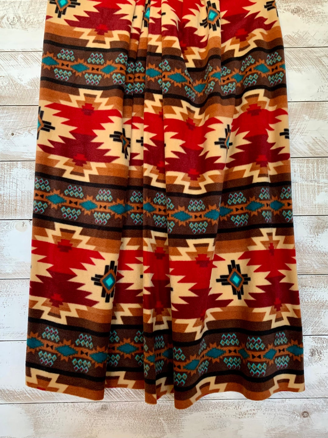 Fleece Fabric by the Yard Native American Inspired Pattern Anti Pill ...