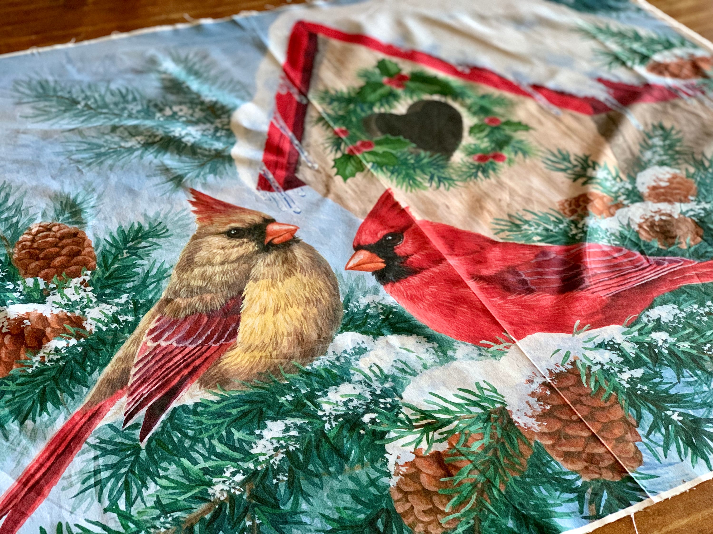 NEW David Textiles Birds for All Seasons Red Cardinals and | Etsy