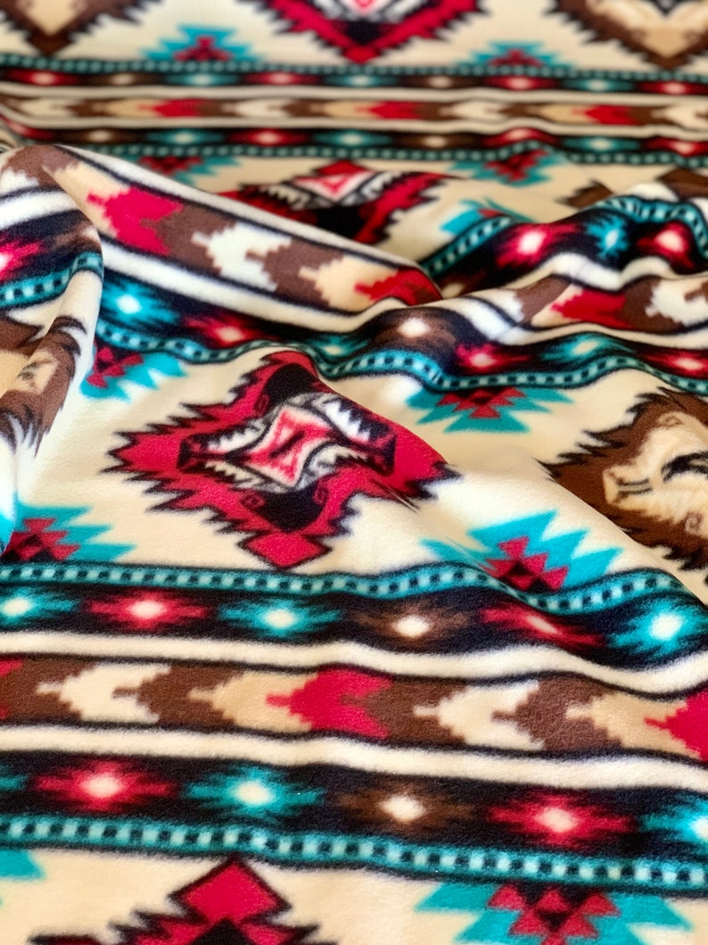 Fleece Fabric by the Yard - Native American Inspired Pattern - Anti ...