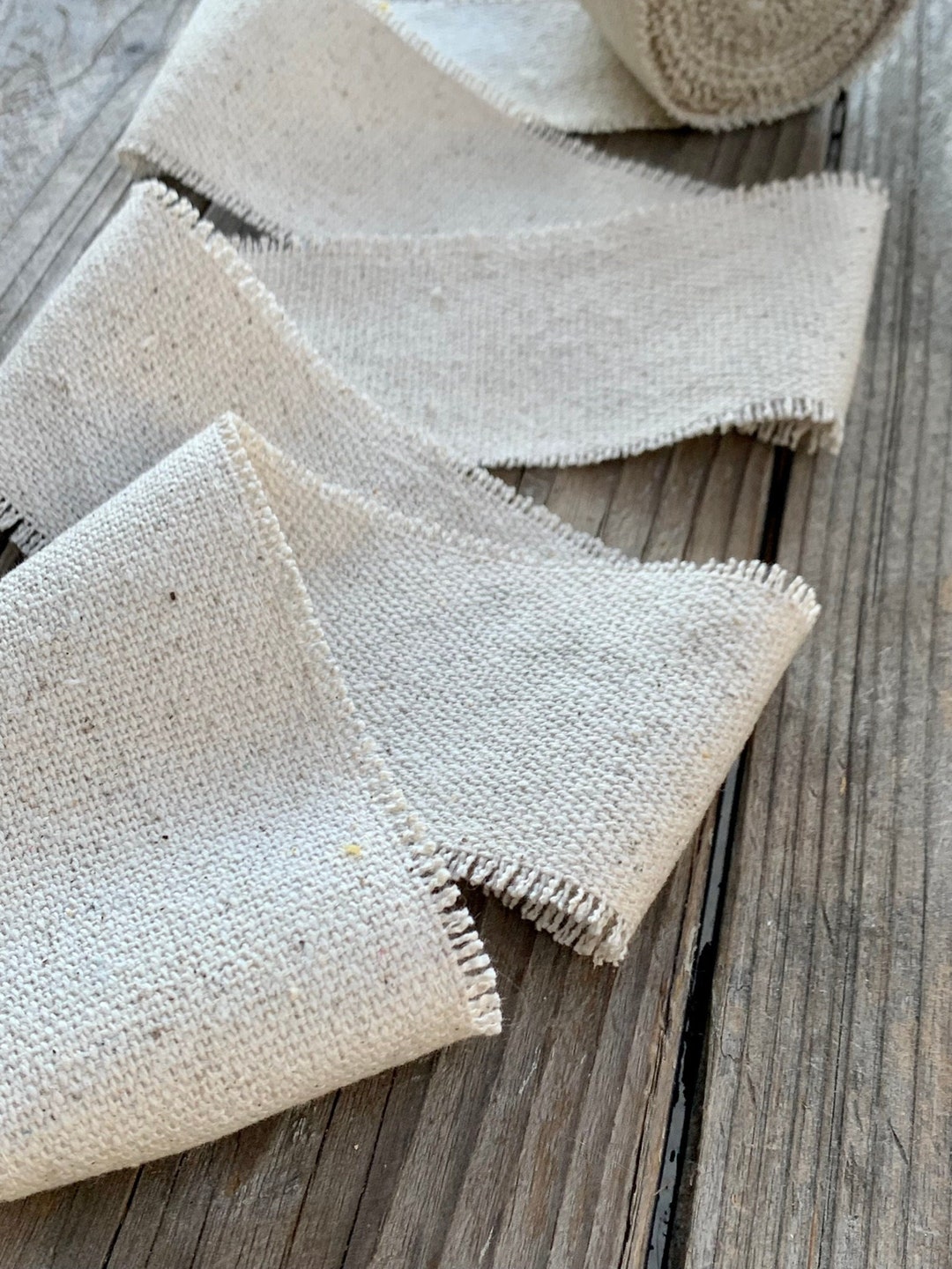 Grain Sack Ribbon - Natural Cream Ribbon - Frayed Edge - 2 1/2 Inches ...