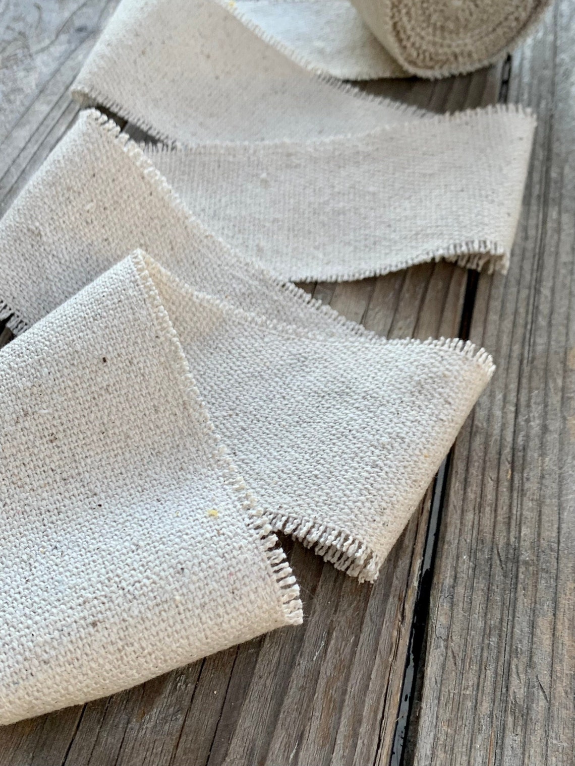 Grain Sack Ribbon Natural Cream Ribbon Frayed Edge 2 1/2 - Etsy