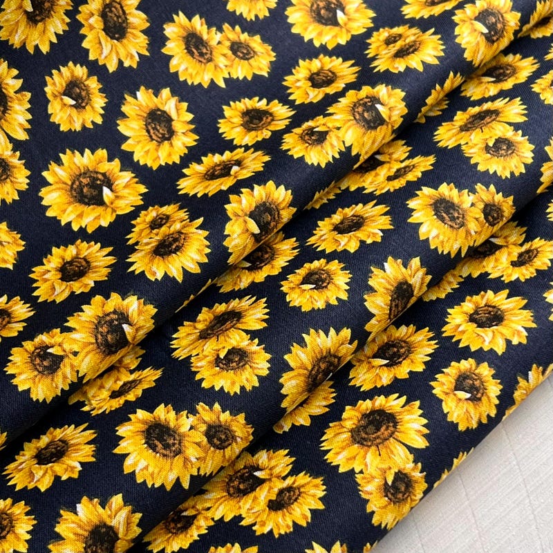 Floral Dark Blue Fabric - Etsy