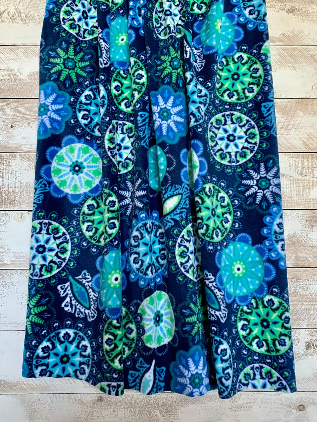 Madeline Fleece - Blue and Green Kaleidoscope Pattern Fleece - Mother's ...