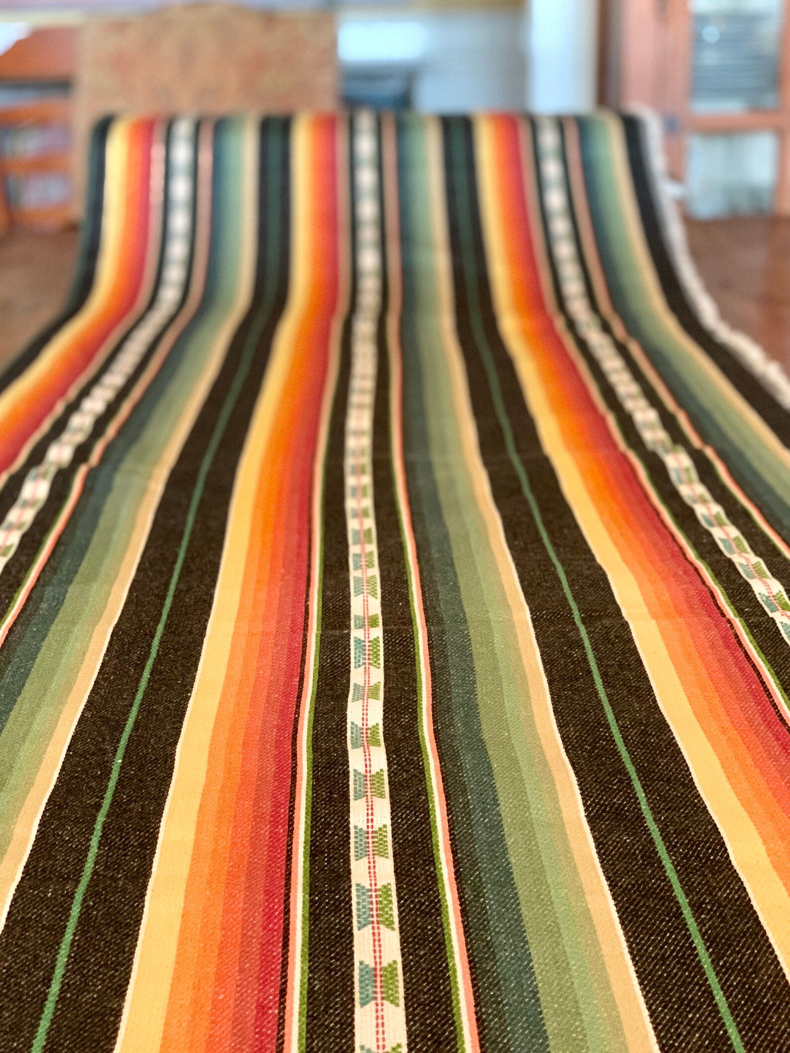 Faux Vintage Saddle Blanket Heavy Weight Twill Fabric Ethnic Stripe ...