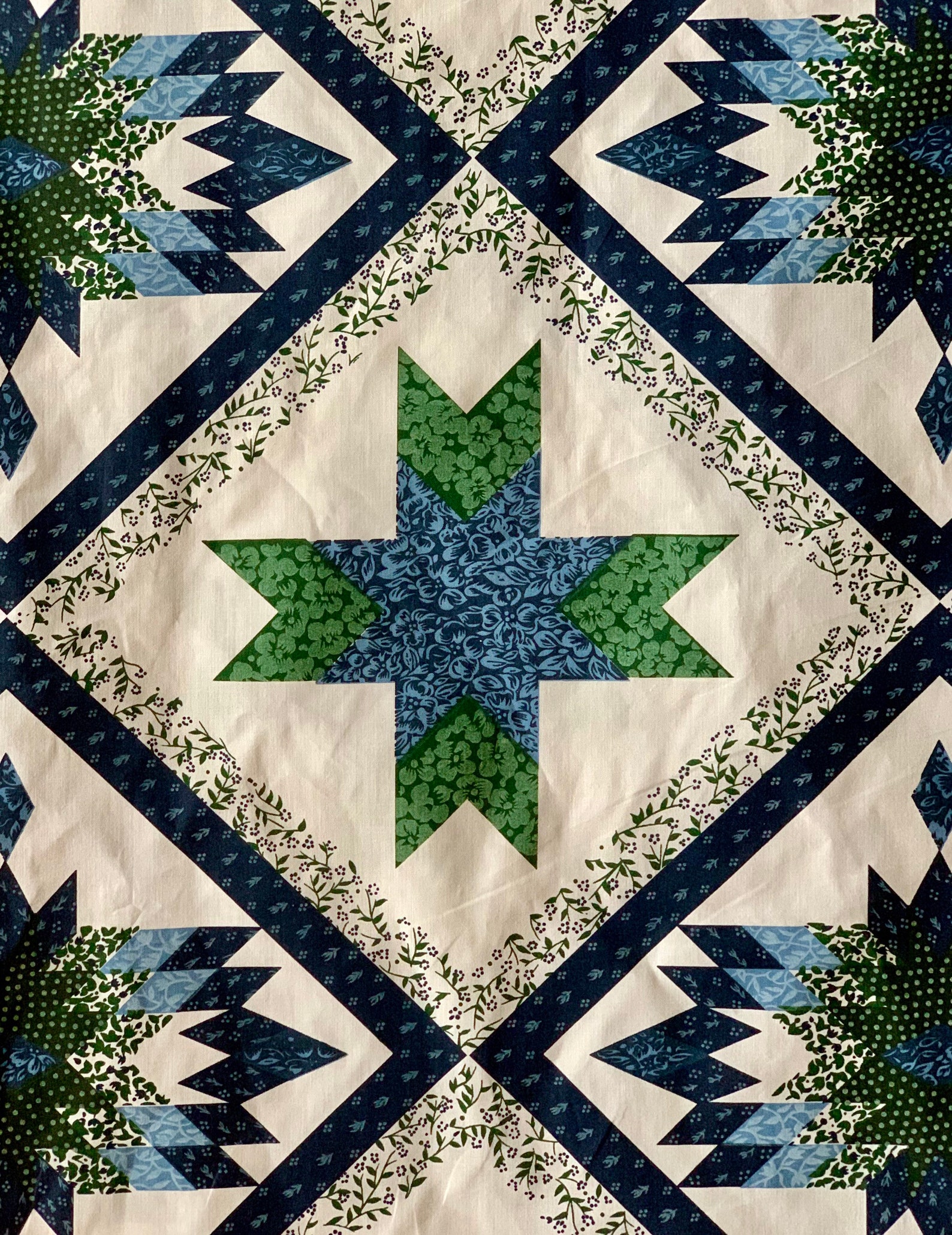 FABRIC Quilt Top - 90” Wide Cheater Quilt Top Calico 100% Cotton - Wide ...