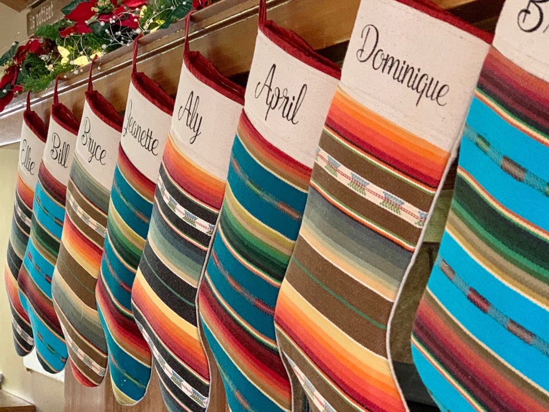 Tribal Style Serape Christmas Stocking - Southwest Stocking - Mexican ...