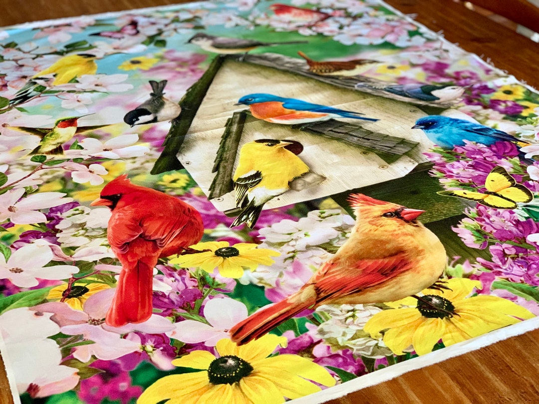 NEW David Textiles Birds for All Seasons - Birds in the Orchard Panel ...