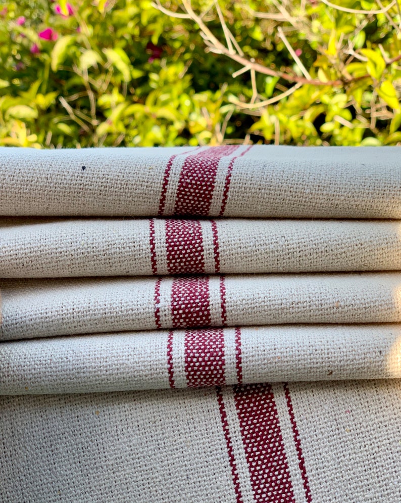 Grain Sack Fabric by the Yard Ticking Fabric French - Etsy