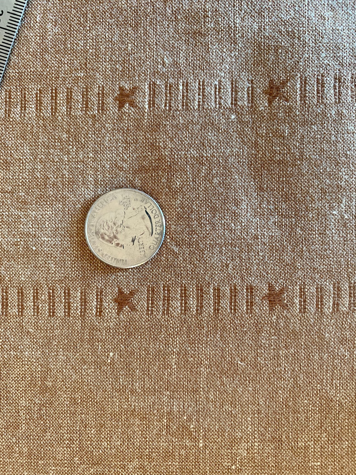 Homespun Star Fabric - Primitive Homespun Cotton Fabric - Star Fabric ...