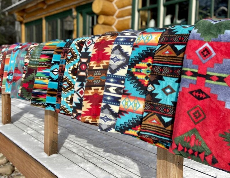 Fleece Fabric By The Yard Navajo Native American Anti Pill Etsy