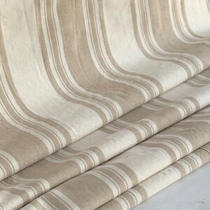 Homespun Tan and Cream Stripe Fabric - Woven, Doubled Sided ,available ...