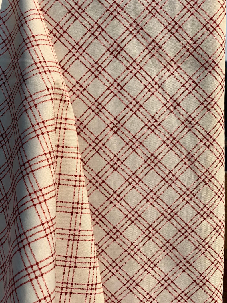 Red and White Plaid Cross Hatch Pattern Thistle Hill - Etsy