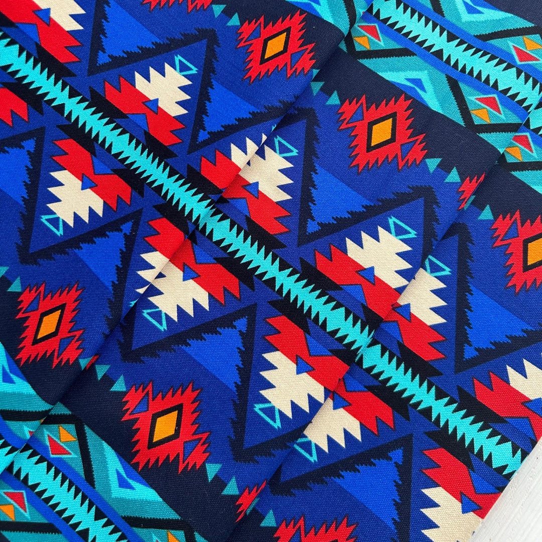 Canvas Fabric - Medium Weight - Spirit Trail - Raymi Cobalt Multi ...
