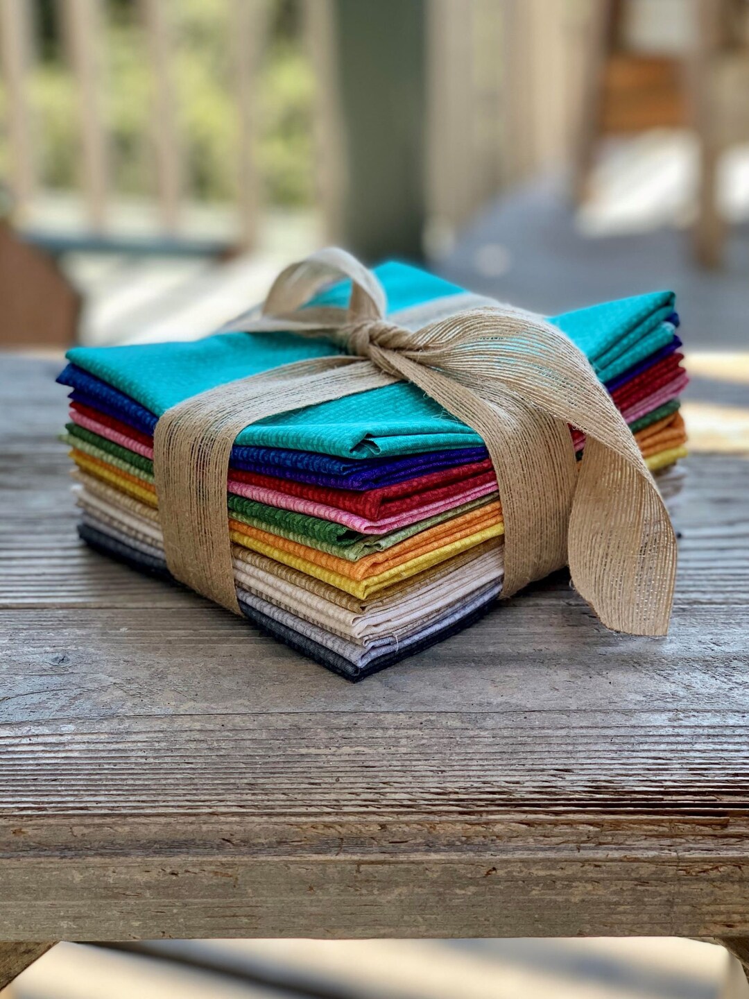 Fat Quarter Bundle - Faux Burlap 100% Cotton Fabric -17 Colors/pieces ...