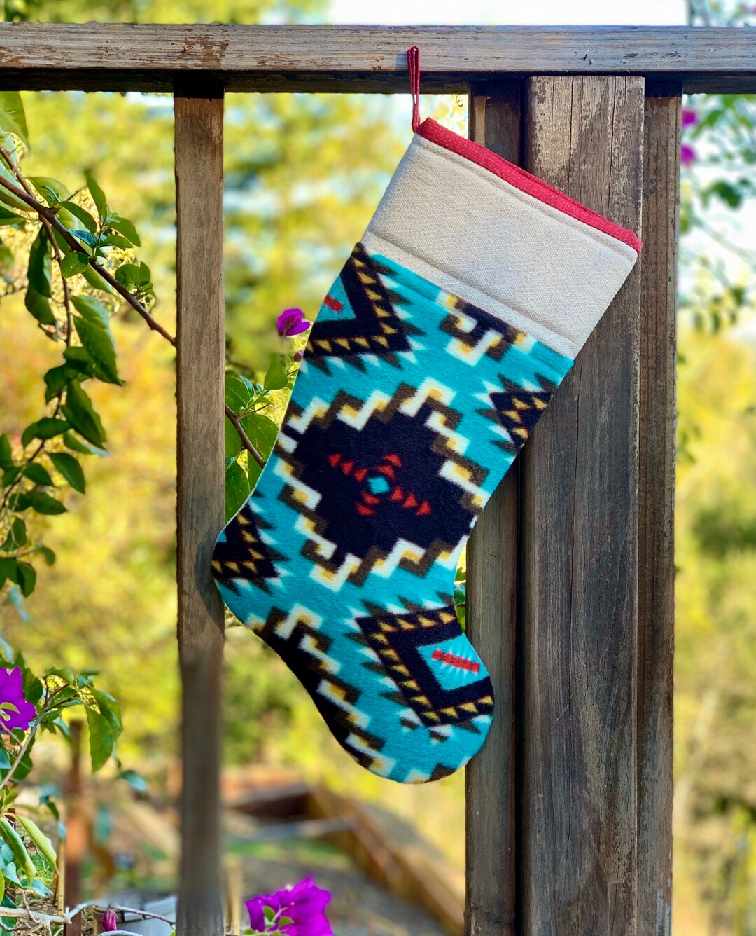 Tribal Christmas Stocking - Southwest Stocking - Native American Style ...