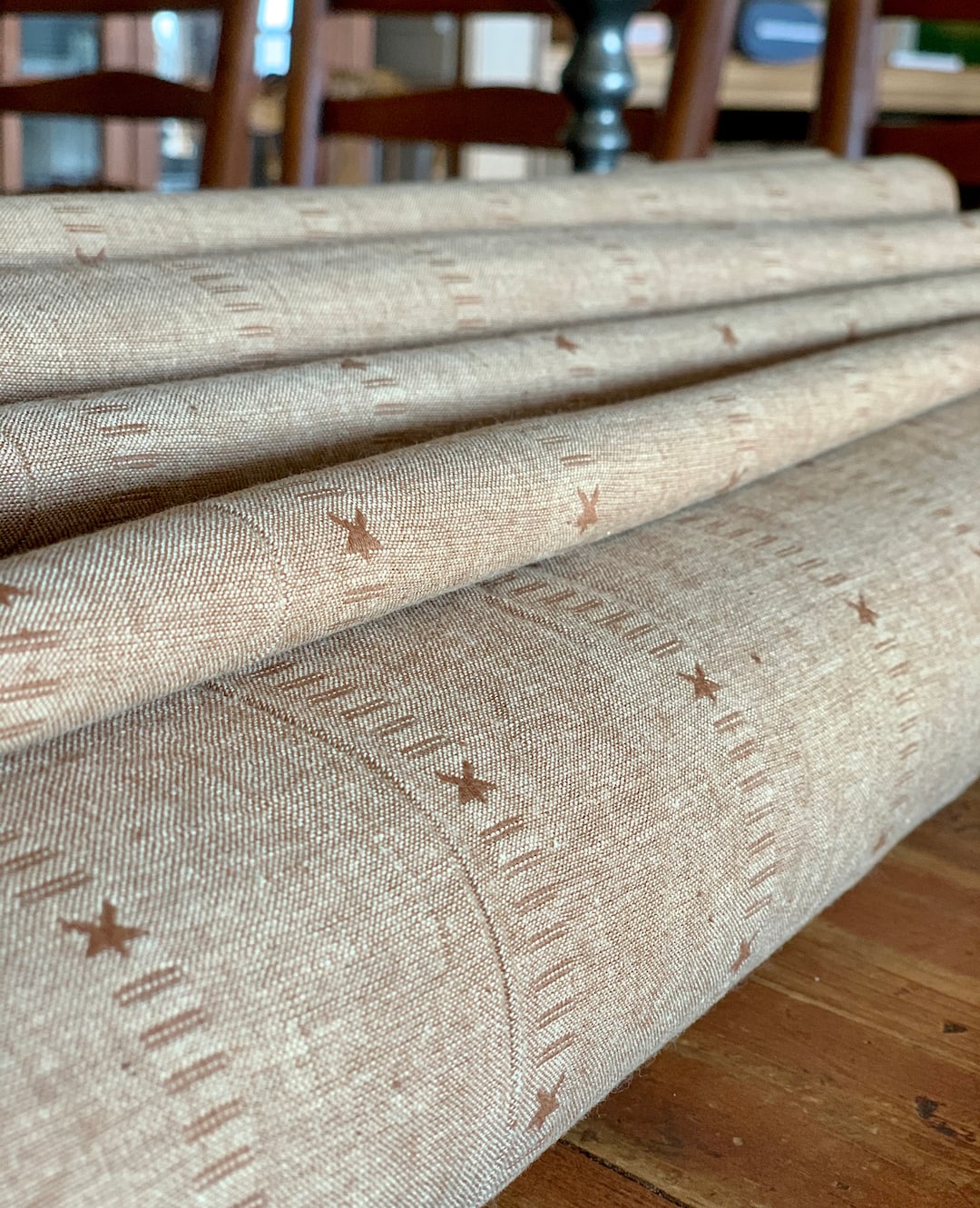 Homespun Star Fabric - Primitive Homespun Cotton Fabric - Star Fabric ...
