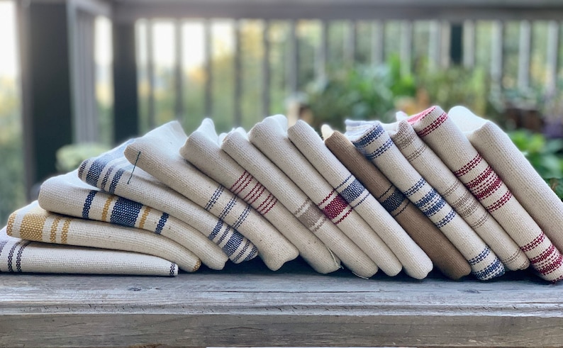 Grain Sack Fabric Bundle Ticking Fabric French Country - Etsy