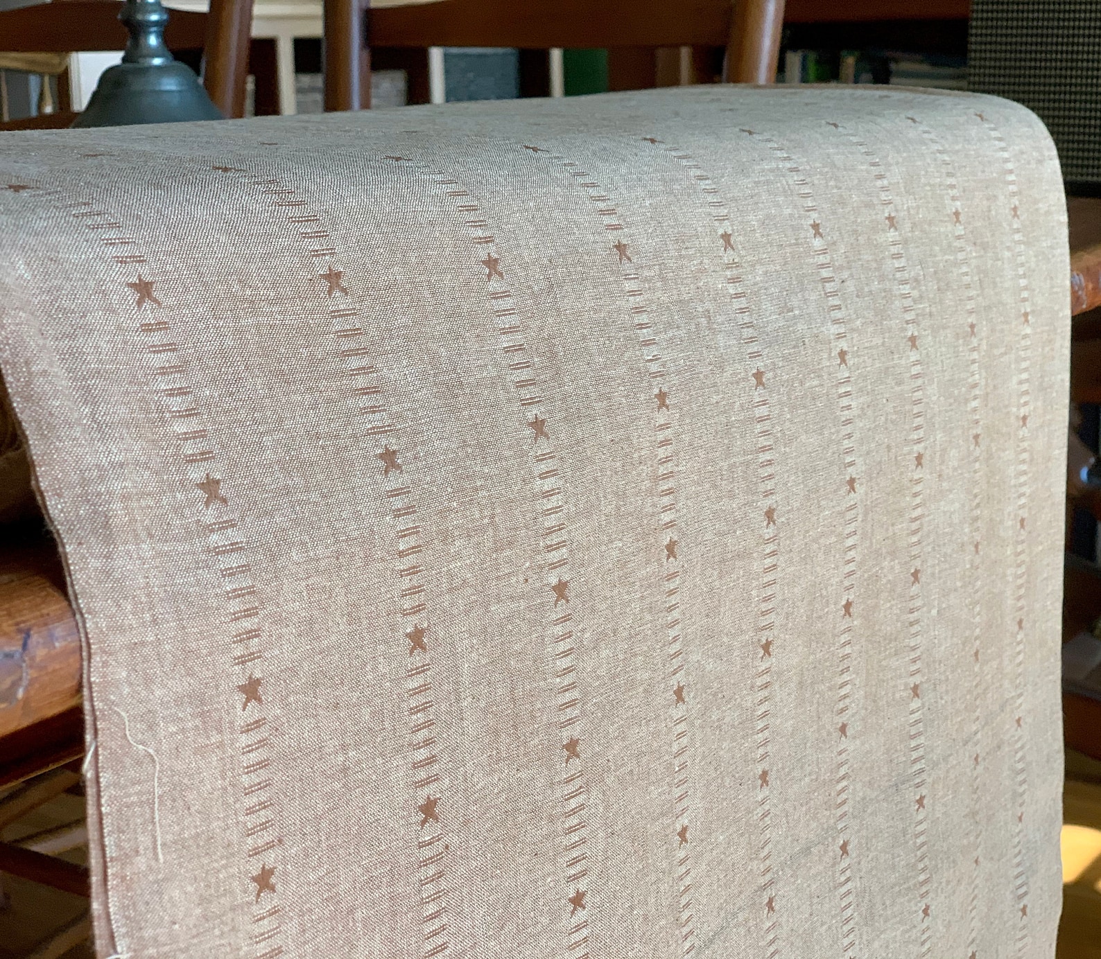 Homespun Star Fabric - Primitive Homespun Cotton Fabric - Star Fabric ...