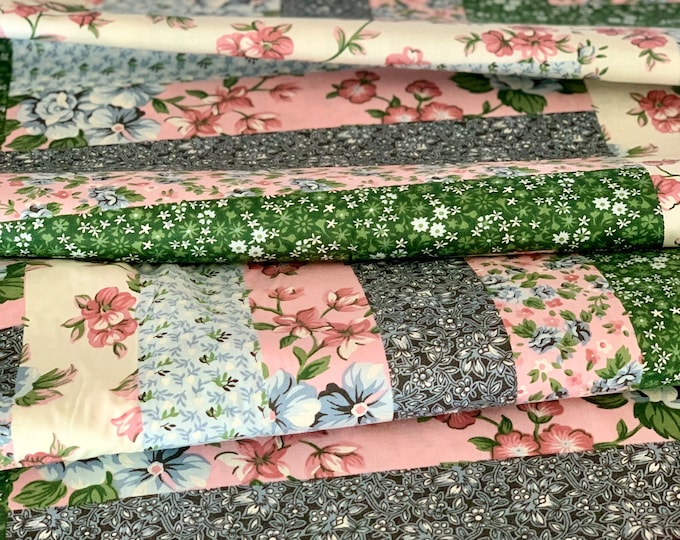 Cheater Quilt Top - 90” Wide Log Cabin Wide Back - 100% Cotton - by the ...