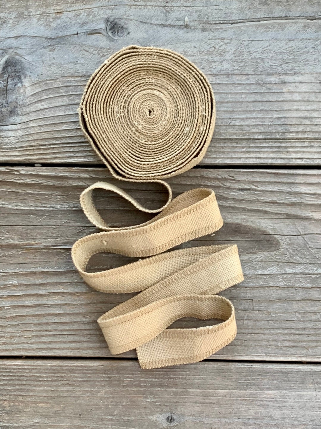 Grain Sack Ribbon - Beige Ribbon - Rustic Ribbon - 1 Inch Wide ...