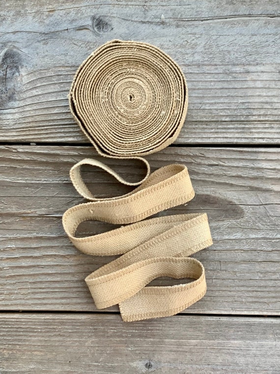 Grain Sack Ribbon Beige Ribbon Rustic Ribbon 1 Inch Wide - Etsy