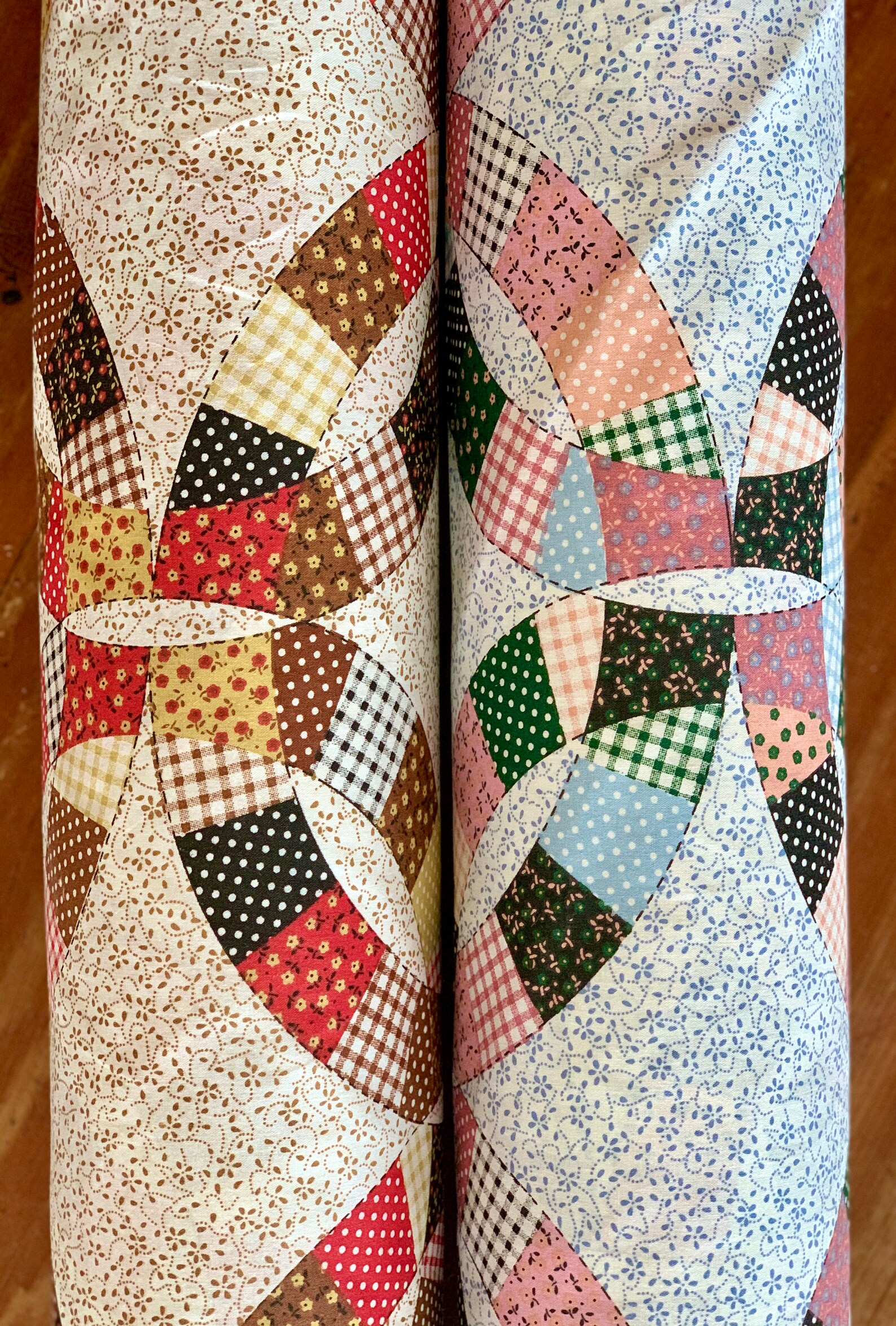 FABRIC Quilt Top 90 Wide Cheater Quilt Top Calico Double | Etsy