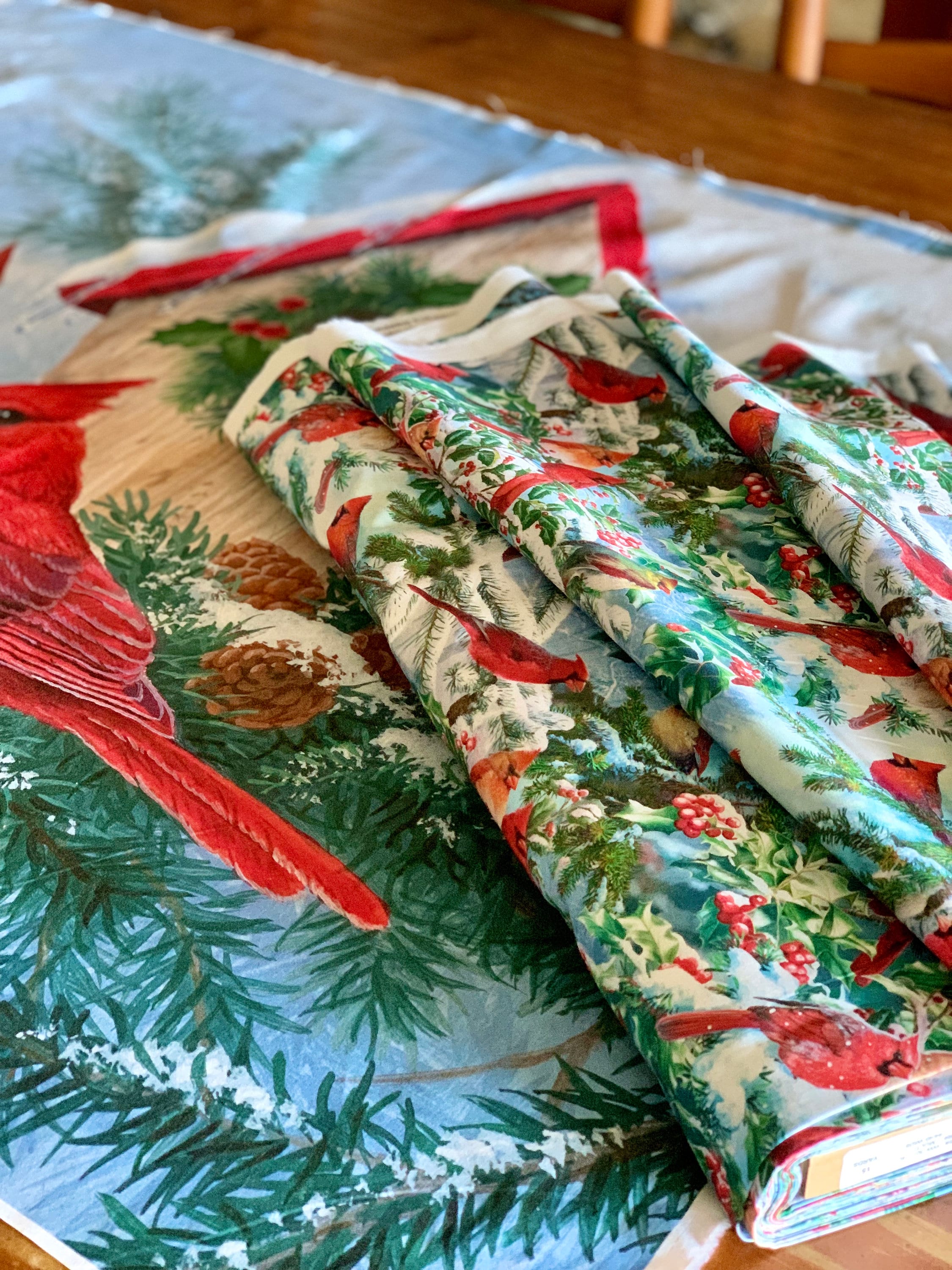 NEW David Textiles Birds for All Seasons Red Cardinals and | Etsy