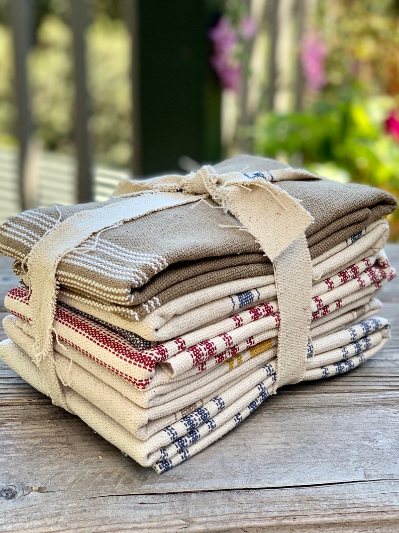 Grain Sack Fabric Scrap Bundle End of Bolt Pieces Scrap - Etsy