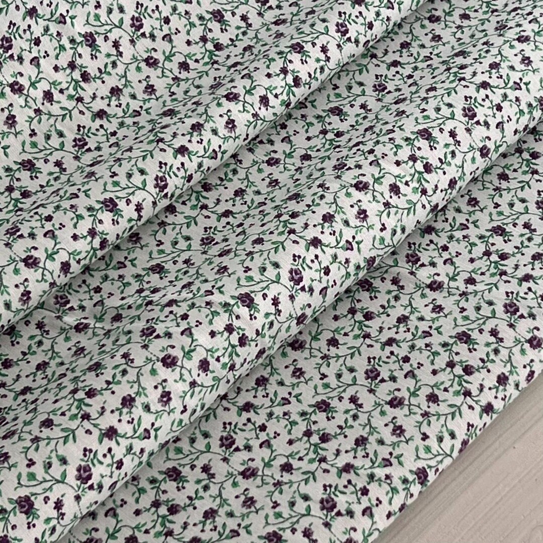 Classic Calico - Purple, Lavender, Tiny Flowers With Green Leaves ...