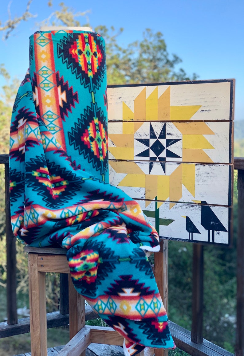 Fleece Fabric By The Yard Navajo Native American Anti Pill Etsy