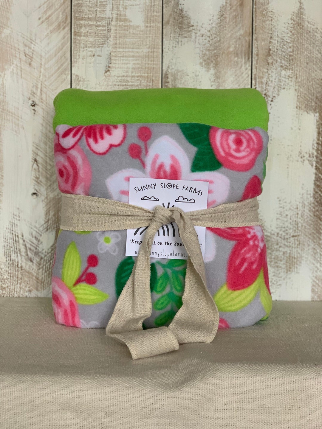 Personalized No Sew Knot Tie Fleece Blanket Throw Kit - Floral Blanket ...