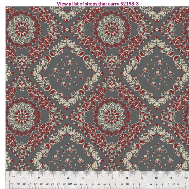 Country Bandana Collection Bandana Fabric Print 100% | Etsy