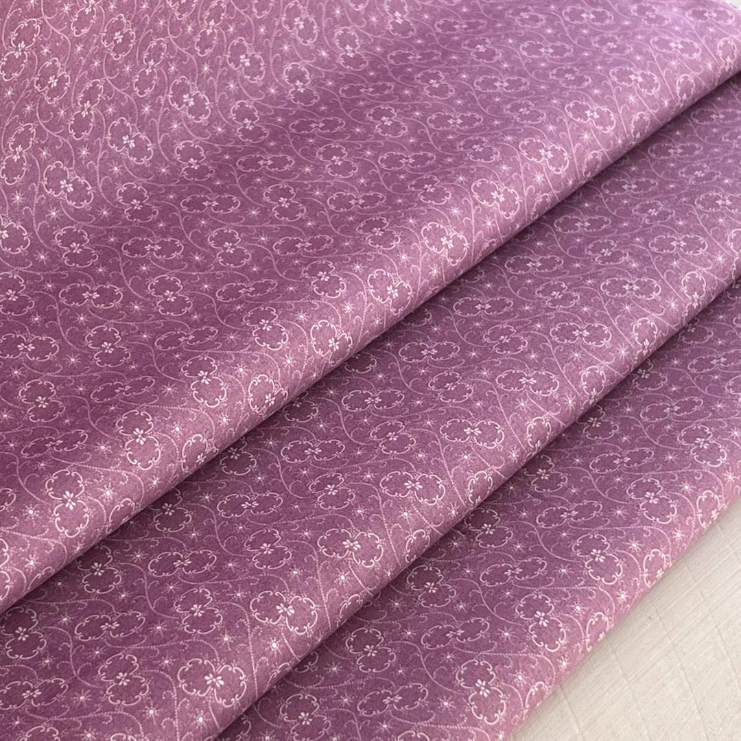 Lavender - Antique Floral Calico Fabric - 100% Quilter Cotton by the ...