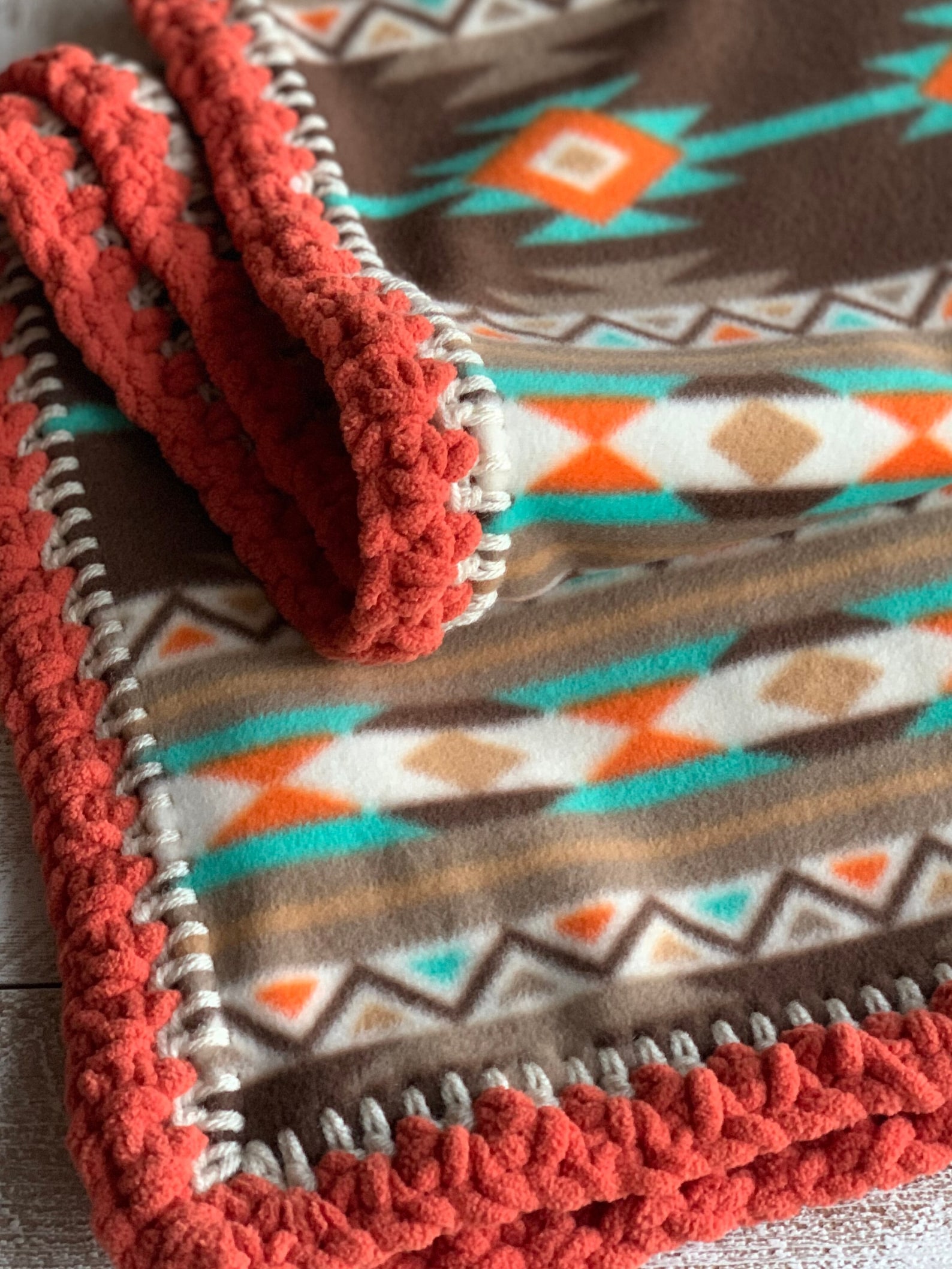Native American Style Fleece Blanket Throw - Southwest Blanket -western ...