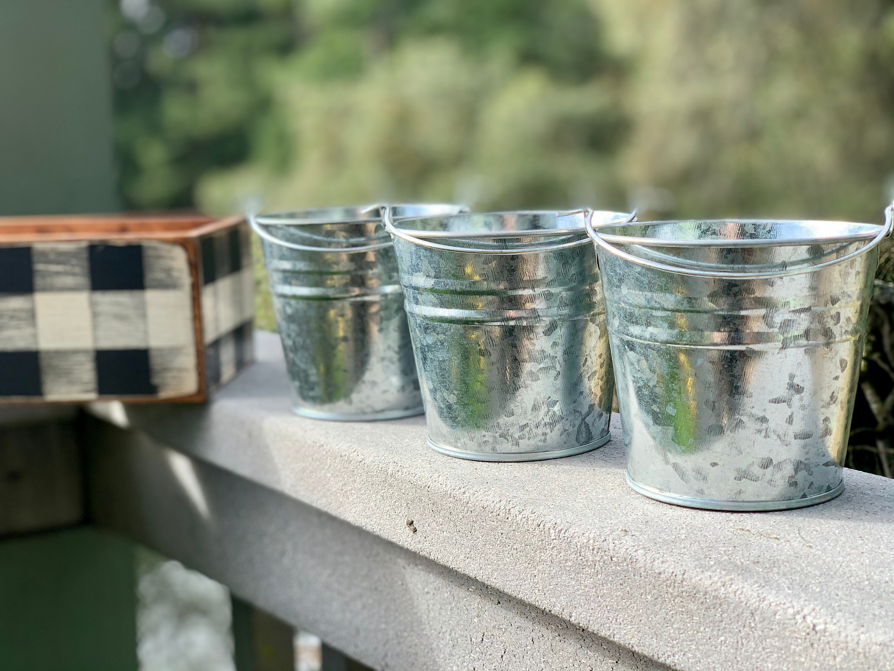 Galvanized Metal Pail For Our Wood Storage Boxes Perfect | Etsy