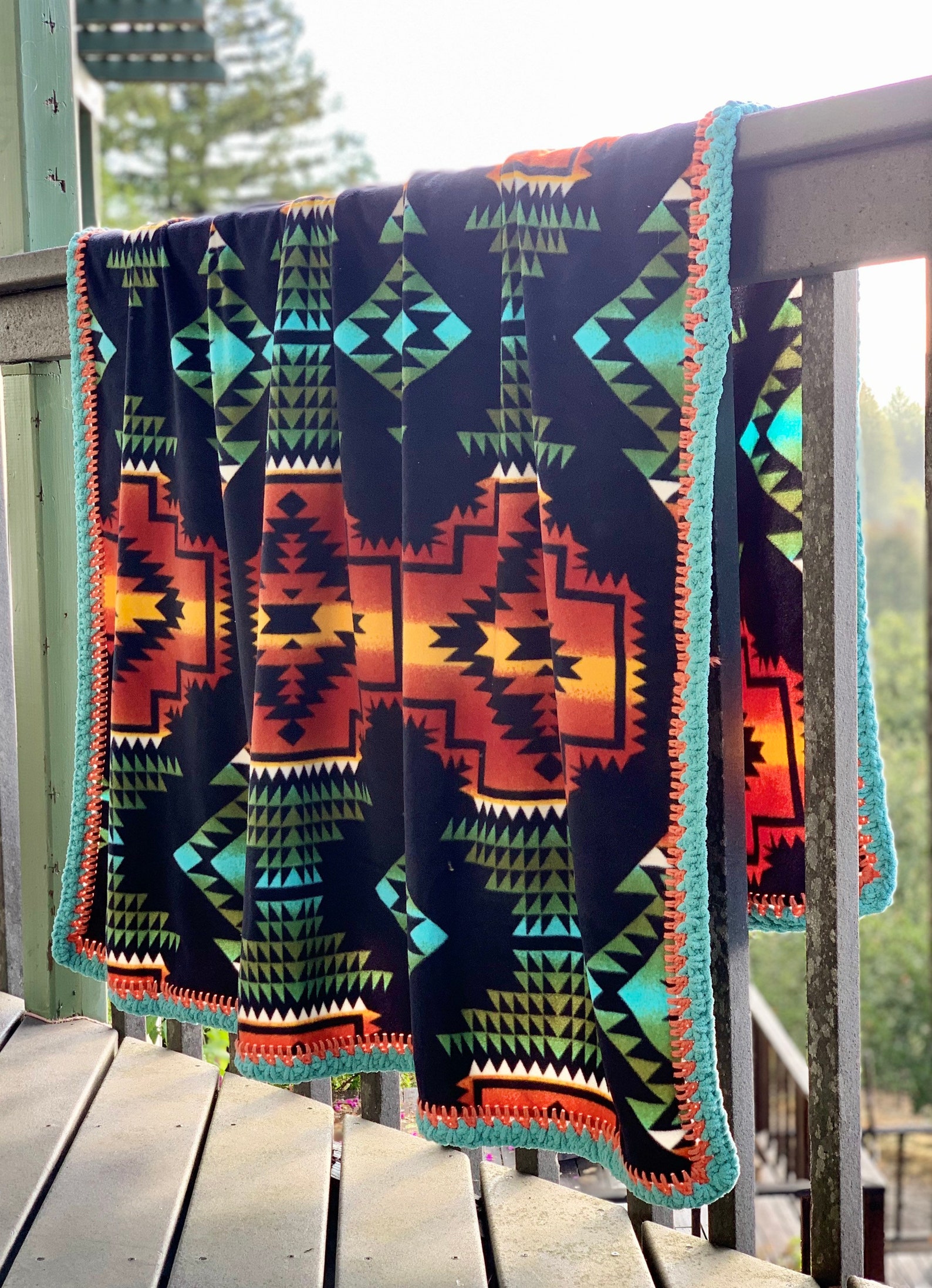 Native American Style Fleece Blanket Throw Southwest Blanket - Etsy