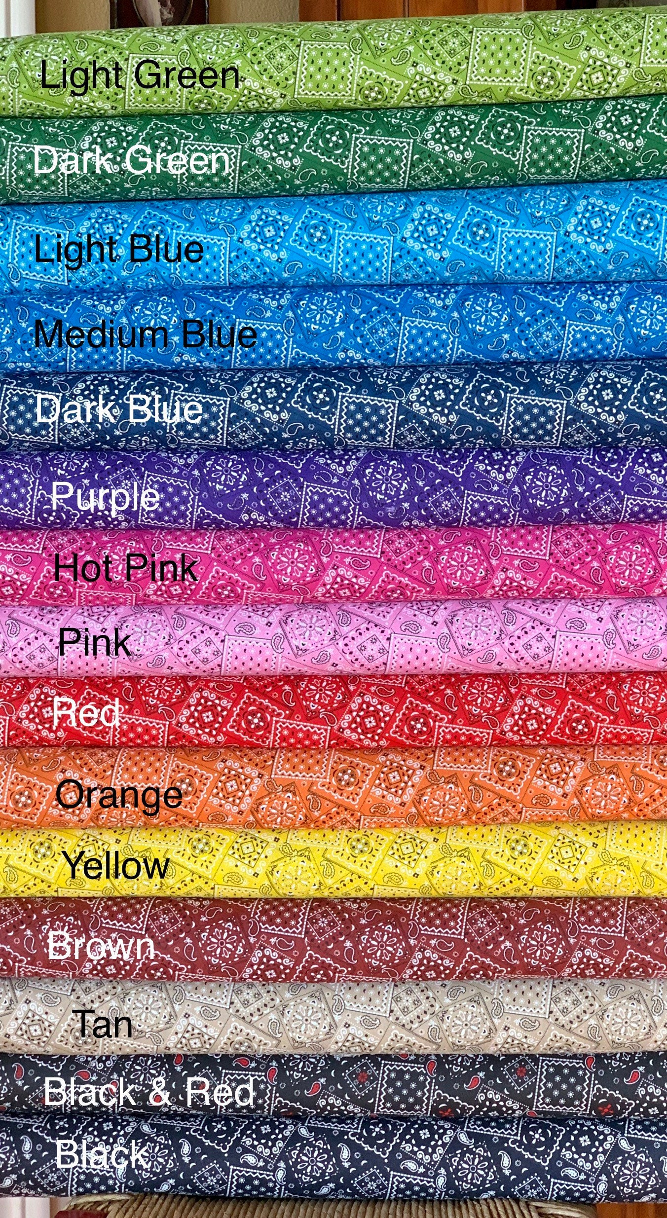 Fat Quarter or 1/4 Yd. Bundle Bandana Fabric Collection - Red Purple ...