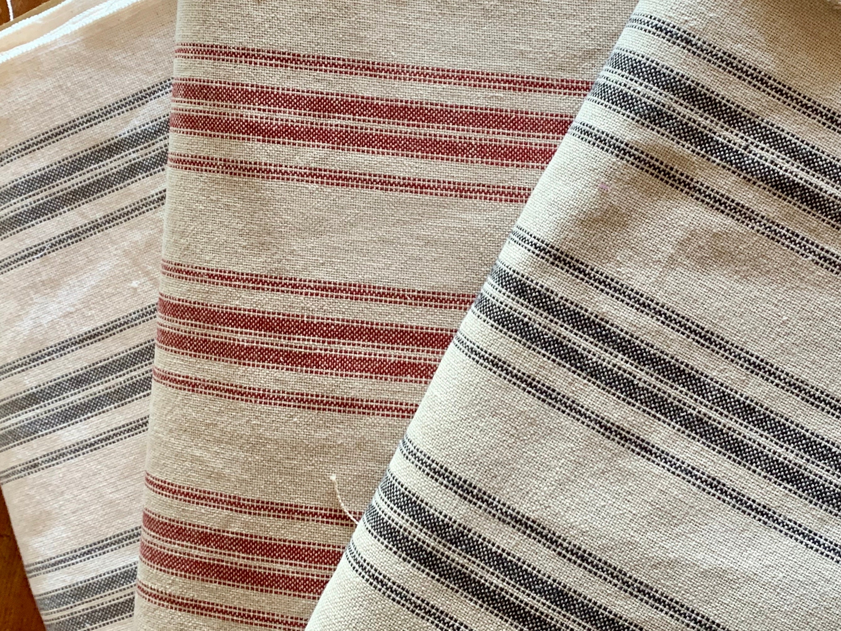 Grain Sack Fabric Feed Sack Fabric Ticking Fabric Our - Etsy