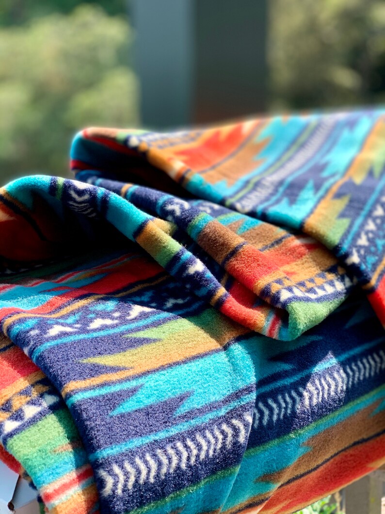 Fleece Fabric By The Yard Navajo Native American Anti Pill Etsy