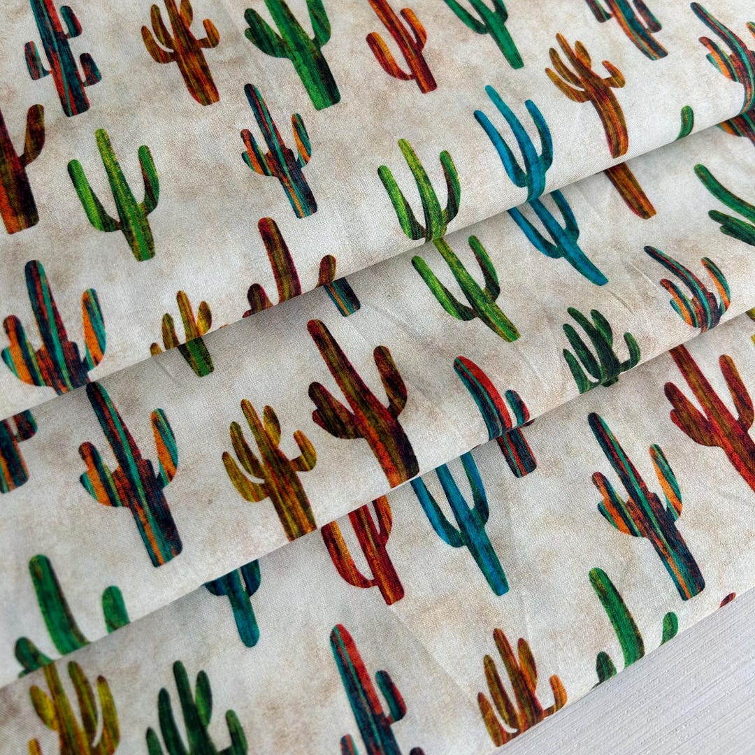 Sierra Sunset - Desert Cactus Motif 29757-E CREAM - QT Fabrics - Multi ...